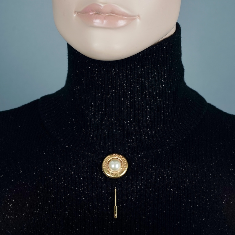 Vintage PACO RABANNE Logo Pearl Stick Pin Brooch - Etsy