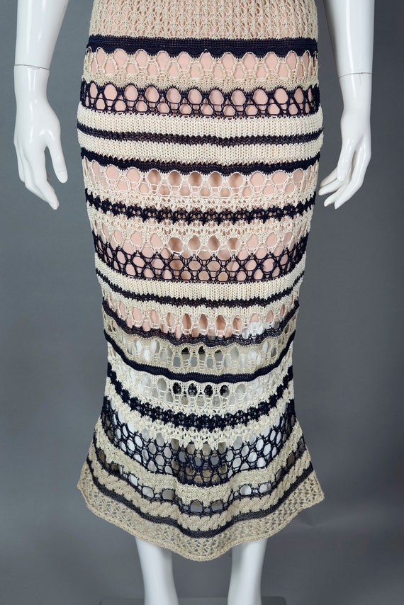 Vintage JEAN PAUL GAULTIER Raffia Knit Crochet Nautic… - Gem