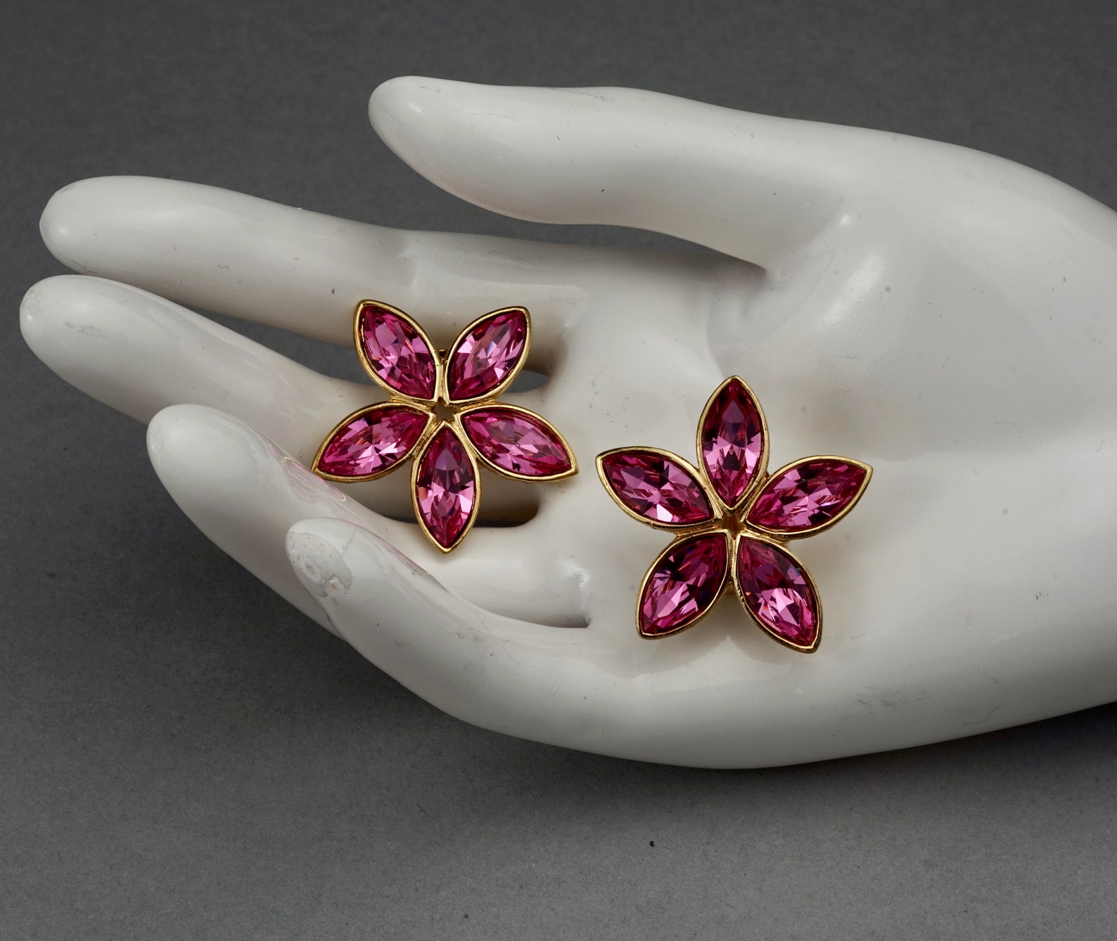Vintage YVES SAINT LAURENT Ysl by Robert Goossens Pink Rhinestone ...