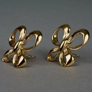 Vintage YVES SAINT LAURENT Ysl Ribbon Bow Earrings - Etsy
