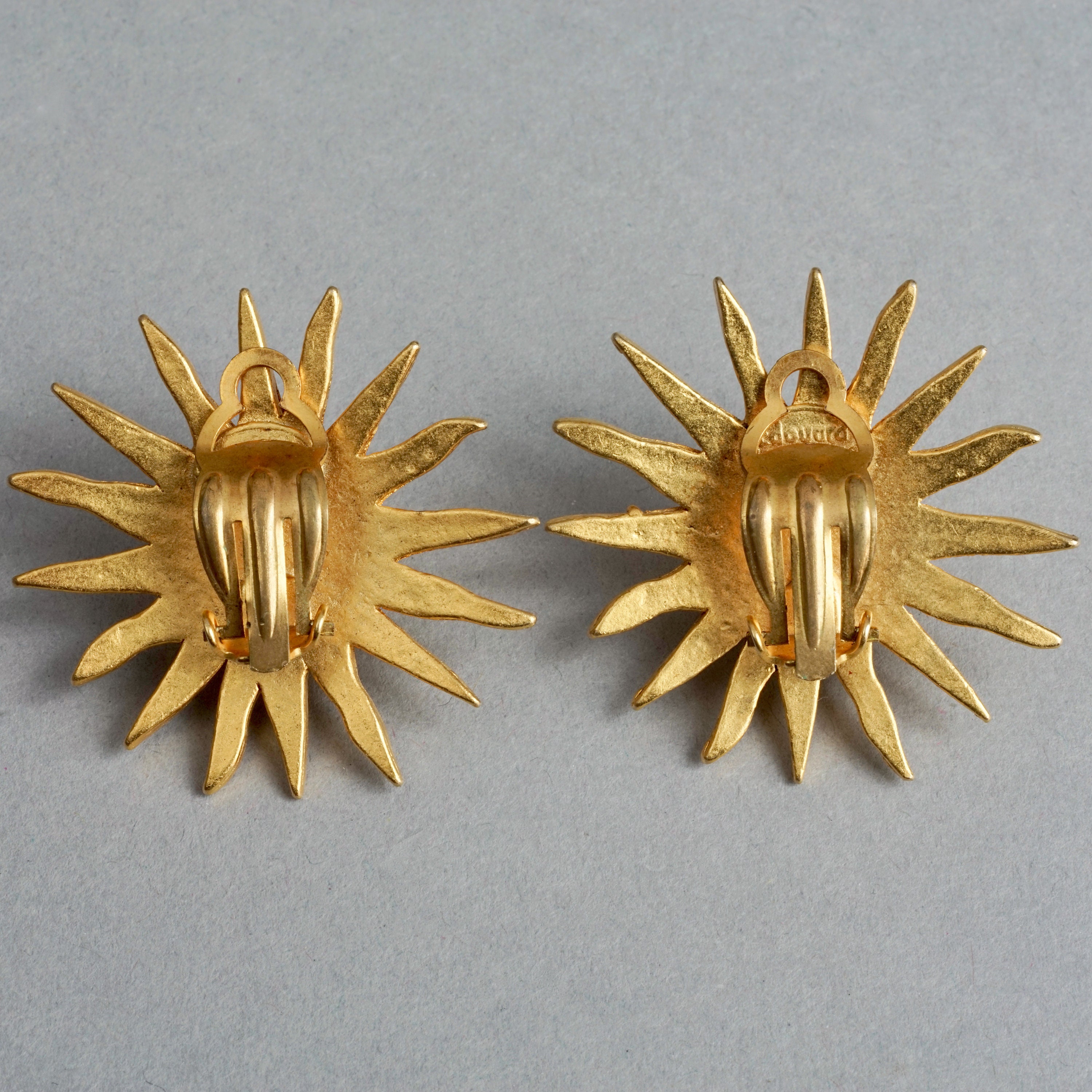 Vintage EDOUARD RAMBAUD Sunburst Pearl Earrings - Etsy