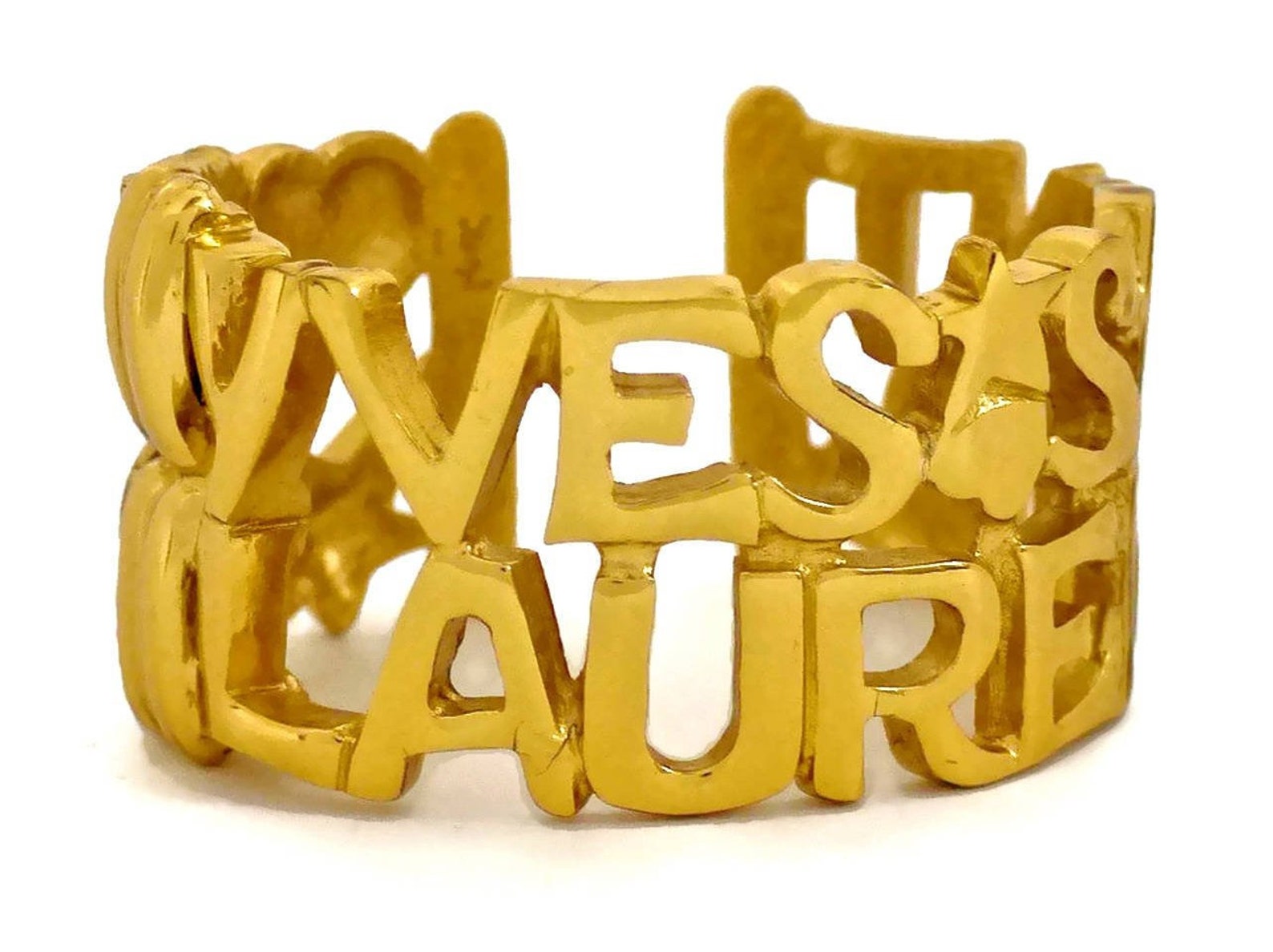 Vintage YVES SAINT LAURENT Ysl Spelled Letter Bracelet Cuff - Etsy