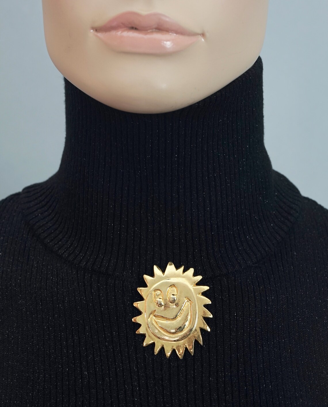 Vintage 1987 BILLY BOY Surreal Smiley Sun Face Brooch | Etsy