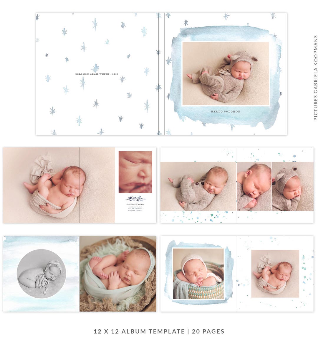 INSTANT DOWNLOAD - 12x12 Album Template - Tiny Sparkle - E1624 - Etsy