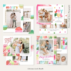 Christmas Photocard Templates Bundles Warm Wishes - Etsy