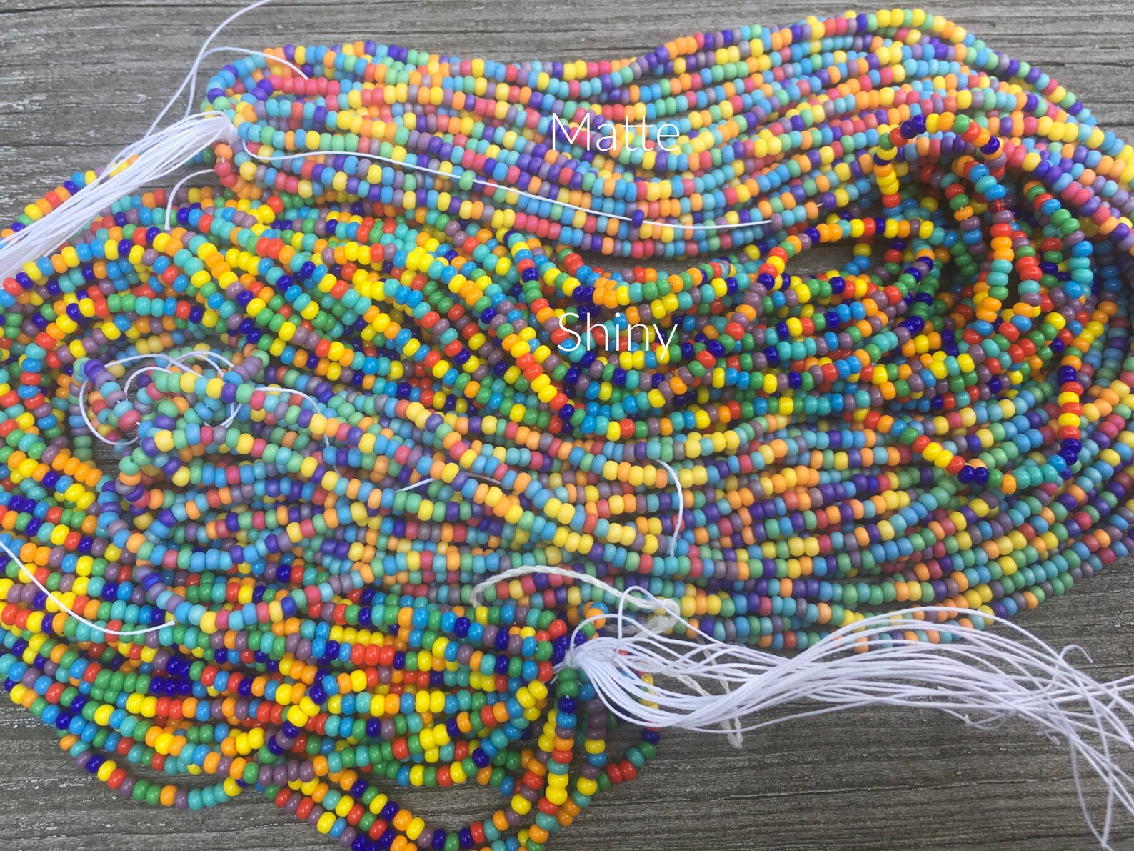 Multi-color Super Tiny Seed Bead Necklace Matte OR Shiny - Etsy