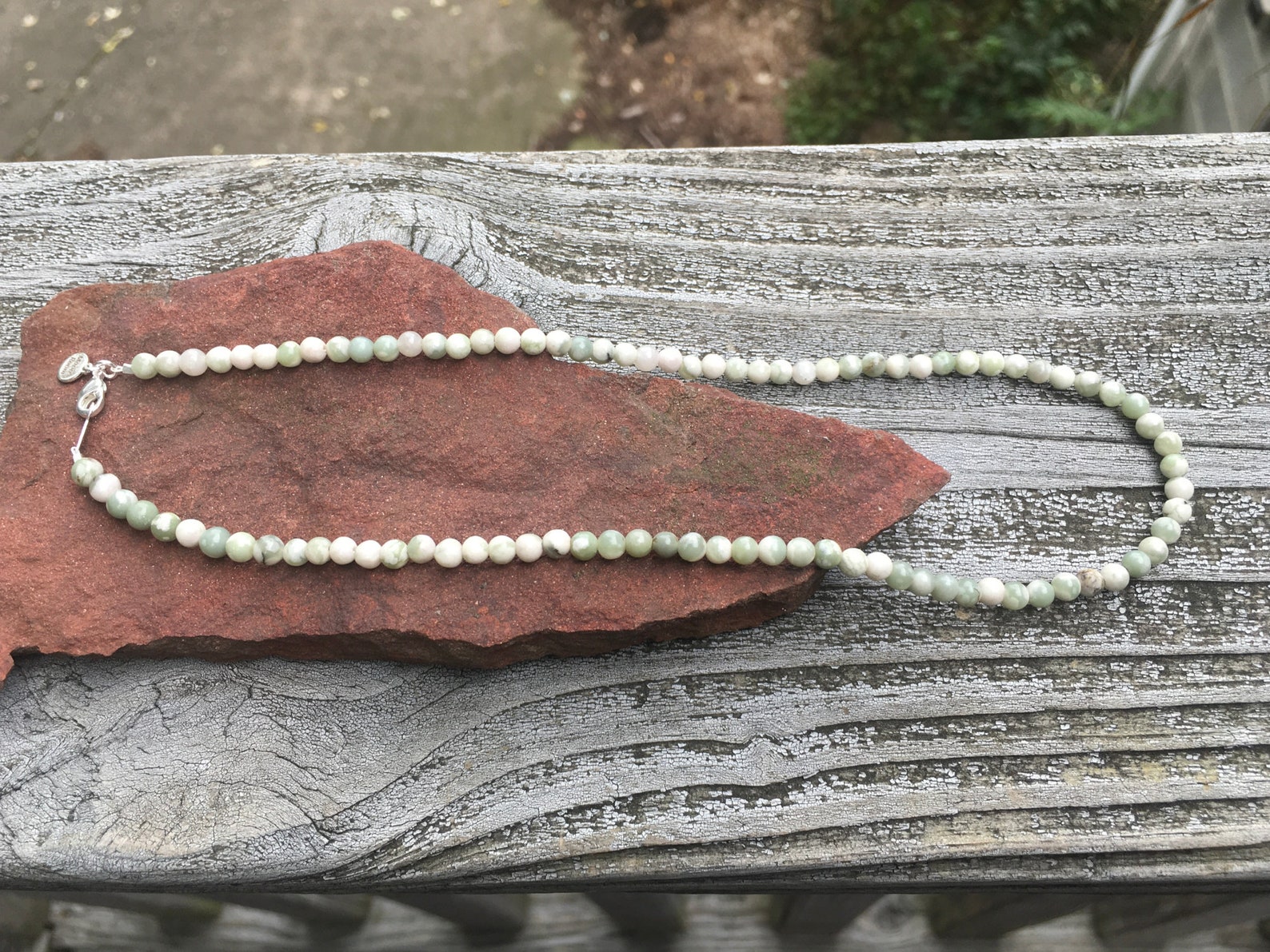 Peace Jade Small Stone Necklace Green Stone | Etsy