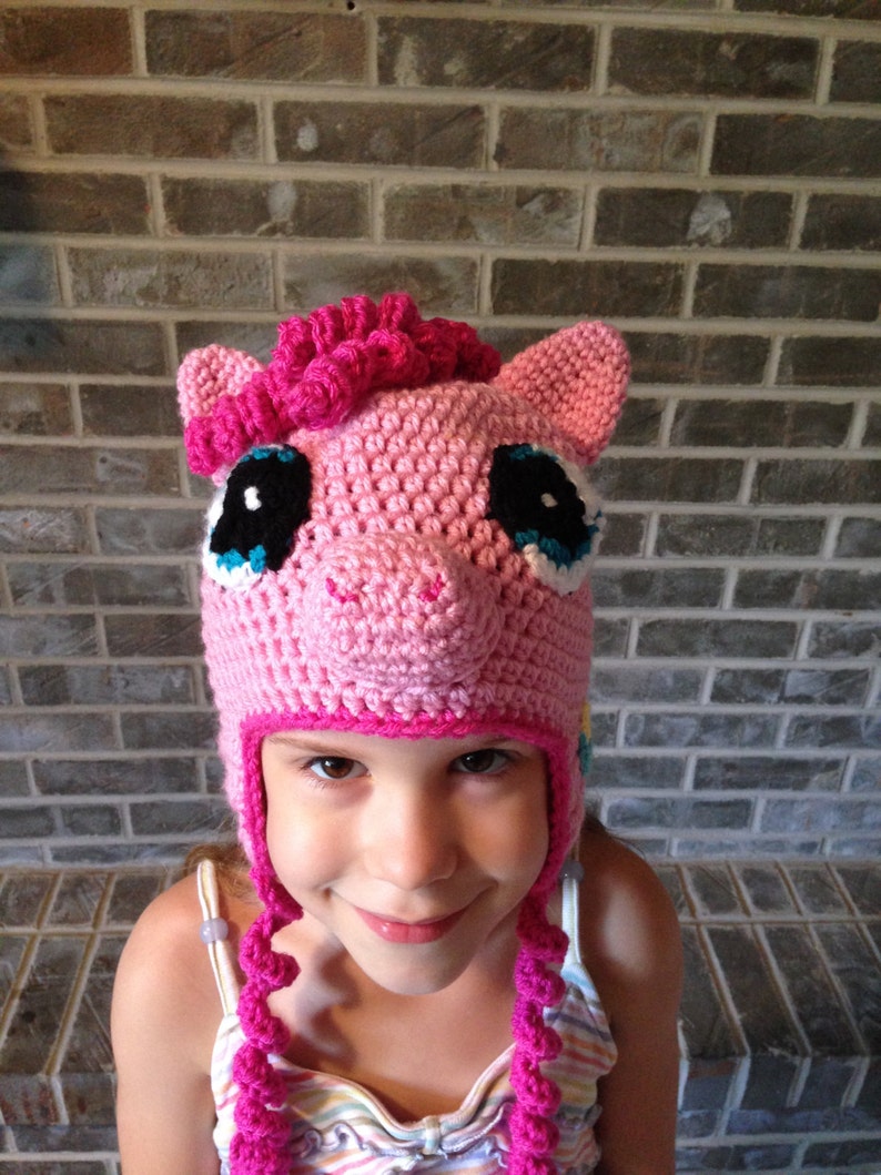 Pinkie Pie My Little Pony crochet hat PATTERN ONLY | Etsy