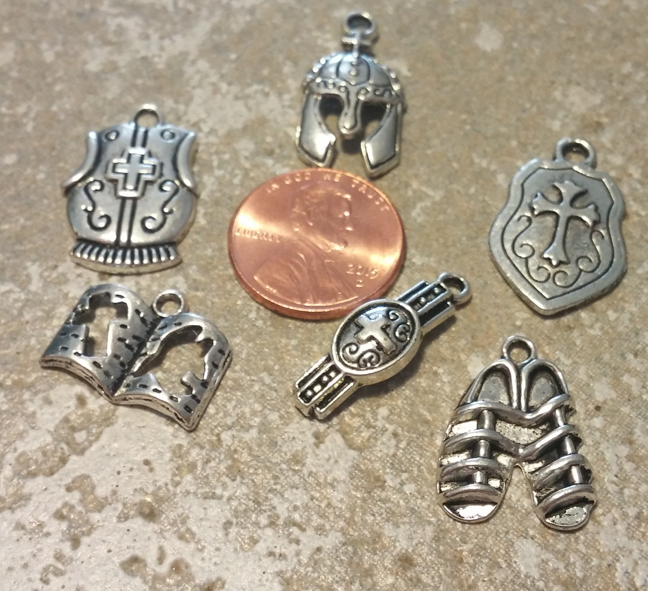 The Full Armor of GOD Charm Set Antique Silver Antique Bronze - Etsy