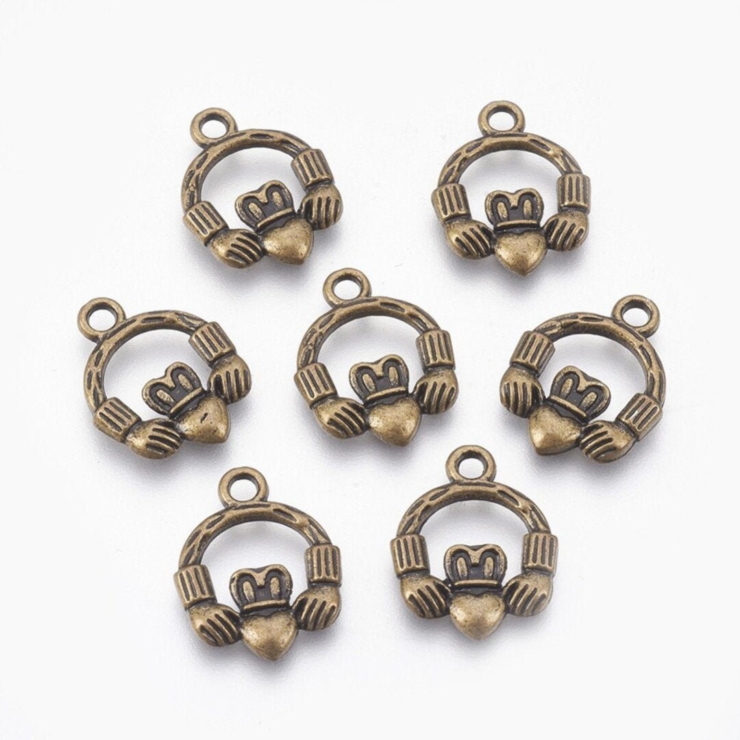 50 Irish Wedding Charms Antique Bronze 18 x 14 mm US Vendeur bz543 ...