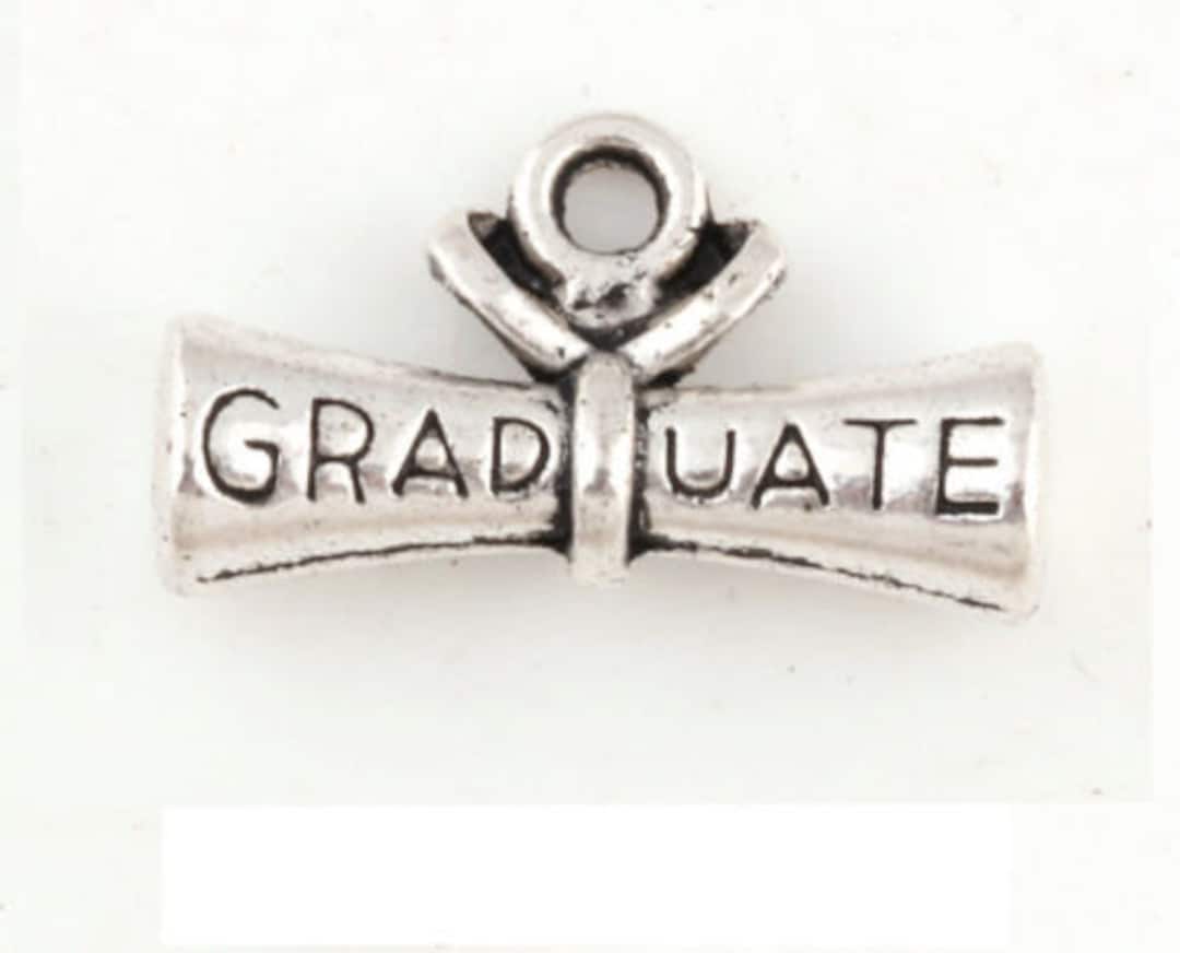 1 Graduation Diploma Scroll Charm Antique Silver Tone 21 X 13 Mm US ...