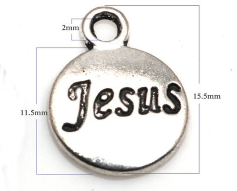 10 Jesus Word Charms Religious Christian Charms Tibetan Silver - Etsy