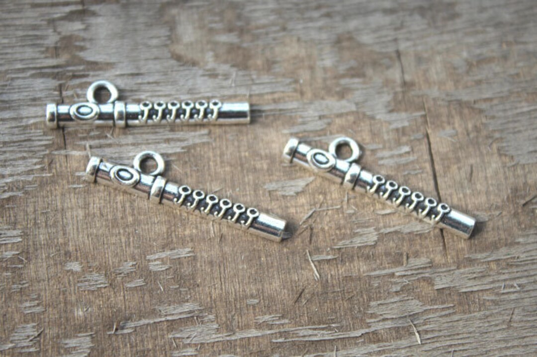 8 Flute Charms Woodwind Charm Antique Silver Tone 29 X 8 Mm US Seller ...