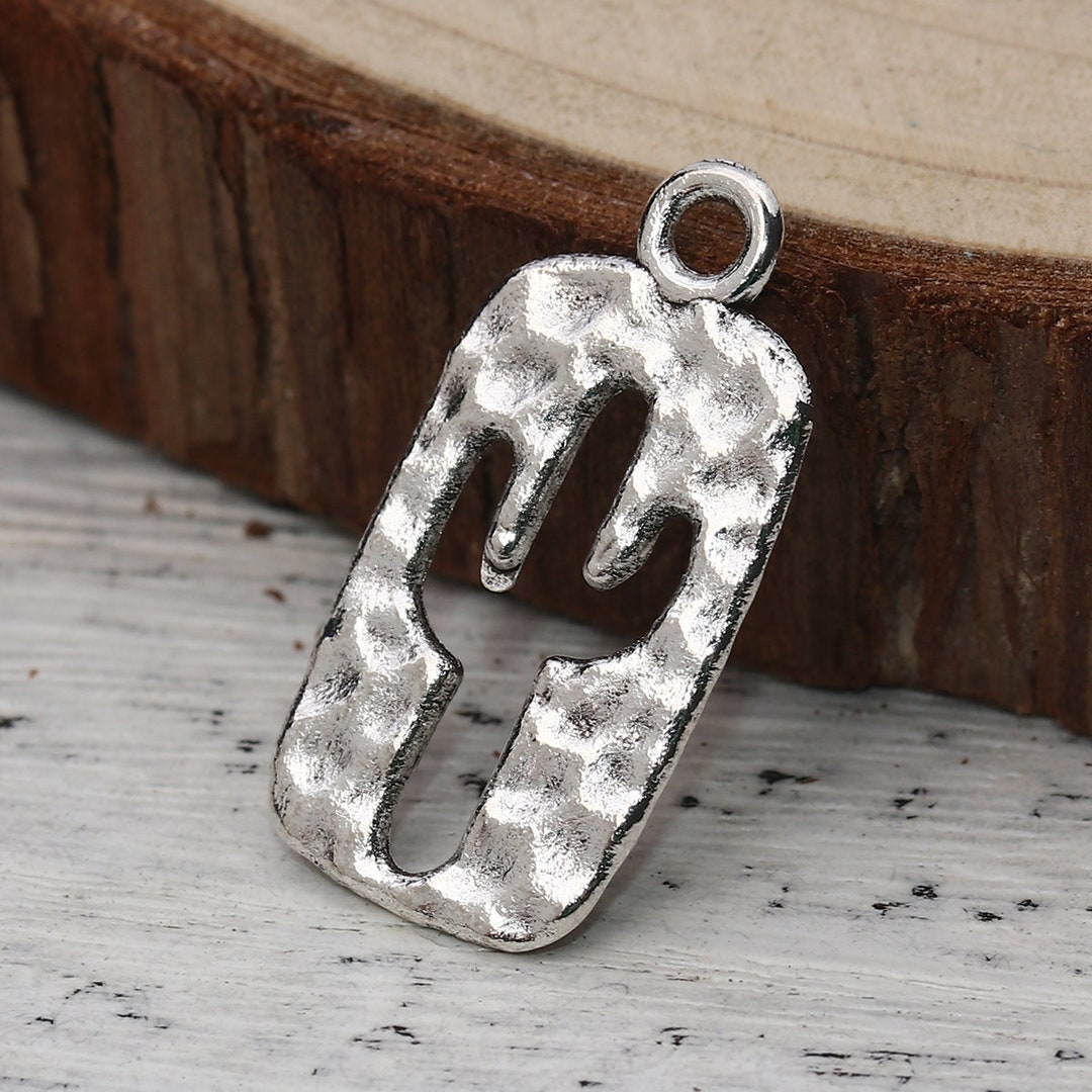 1 Saguaro Cactus Charms Hammered Antique Silver 23 X 12 Mm Double Sided US Seller Ts2085 - Etsy