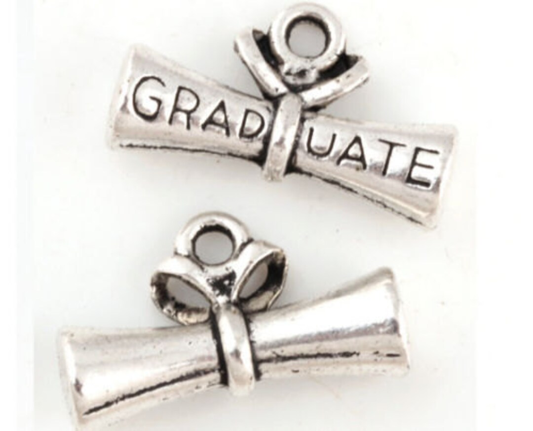 5 Graduation Diploma Scroll Charms Antique Silver Tone 21 X 13 Mm US ...