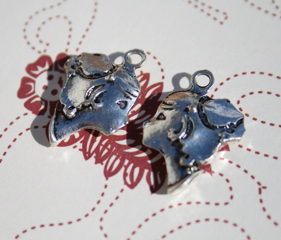 Girl Charm 6 Double Sided Charms Antique Silver Tone 25 X 18 Mm ...