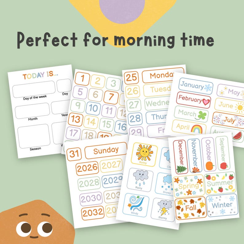 Today is Calendar, Today Chart, preschool Printable Calendar, Morning ...