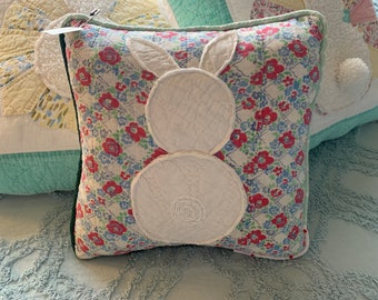 Antique Quilt Bunny Pillow, Vintage Quilt Bunny Pillow, Farmhouse Quilt ...