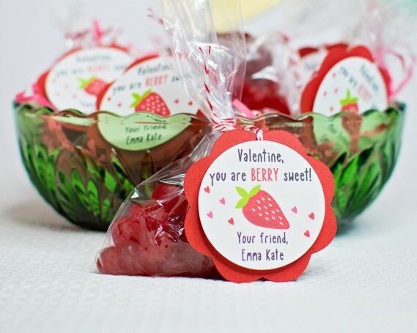 You Are Berry Sweet Valentine Tags - Strawberry Fruit Snack Gift Tags ...