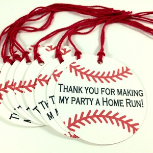 Baseball Party Favor Tags - Custom Baseball Gift Tags - Personalized ...