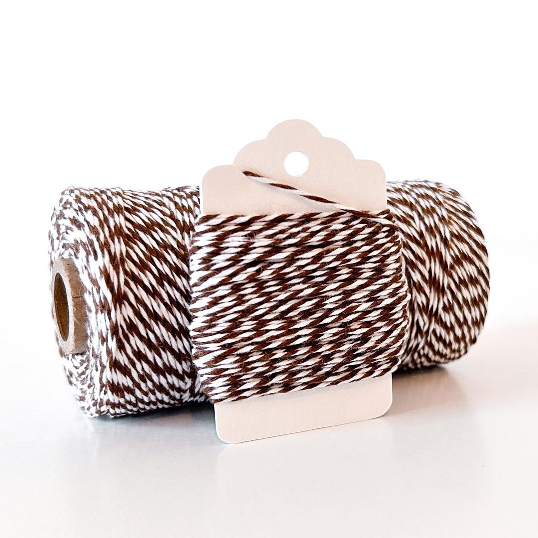 Dark Brown and White Striped Baker's Twine - Rustic Colored Cotton ...