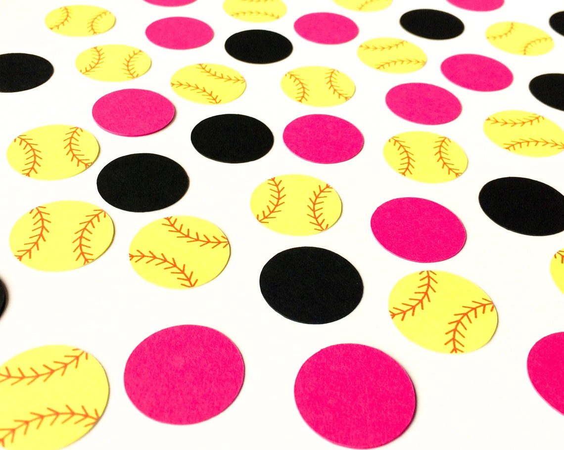 Softball Confetti Neon Yellow Softball Table Confetti - Etsy