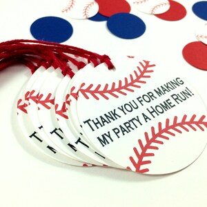 Baseball Party Favor Tags - Custom Baseball Gift Tags - Personalized ...