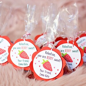 You Are Berry Sweet Valentine Tags Strawberry Valentine Tags for Kids ...