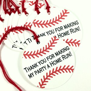 Baseball Party Favor Tags - Custom Baseball Gift Tags - Personalized ...