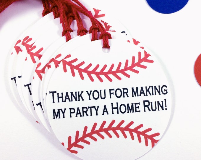 Baseball Party Favor Tags - Custom Baseball Gift Tags - Personalized ...
