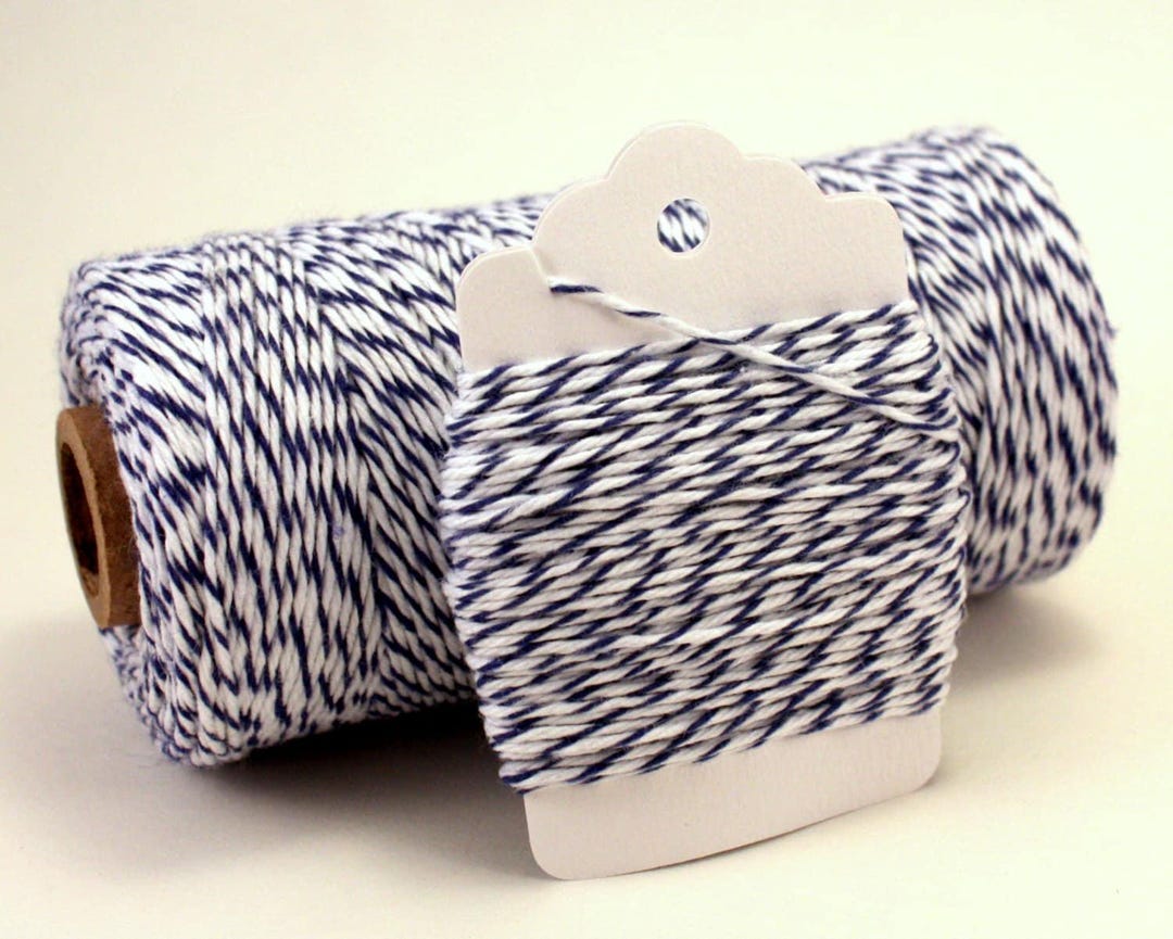Dark Blue and White Baker's Twine - Striped Navy Cotton String - Etsy