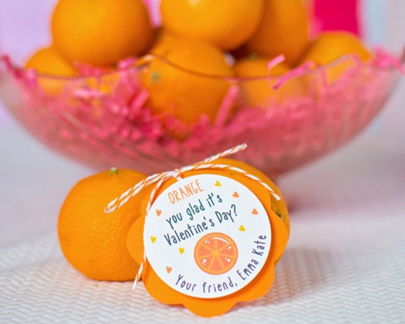 Orange Valentine Tags - Funny Preschool Valentines - Personalized ...