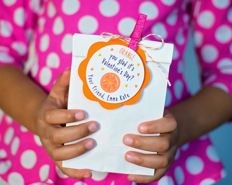 Orange Valentine Tags Funny Preschool Valentines - Etsy