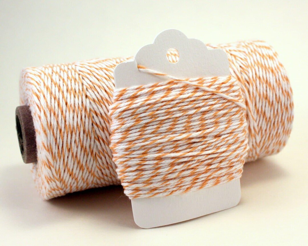 Peach and White Striped Baker's Twine - Apricot & White Cotton String ...