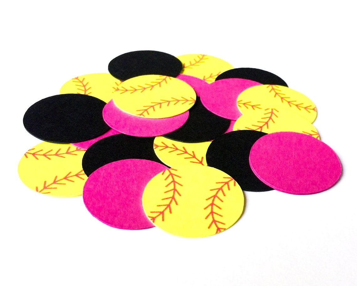 Softball Confetti Neon Yellow Softball Table Confetti - Etsy