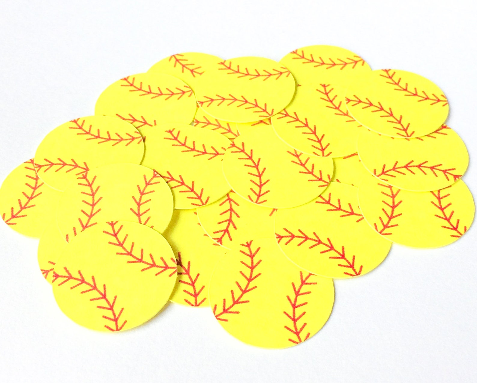 Softball Confetti Neon Yellow Softball Table Confetti - Etsy