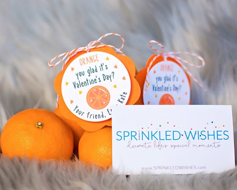 Orange Valentine Tags - Funny Preschool Valentines - Personalized ...