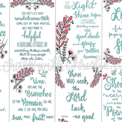 Scripture Cards Printable Bible Verse Cards Instant - Etsy