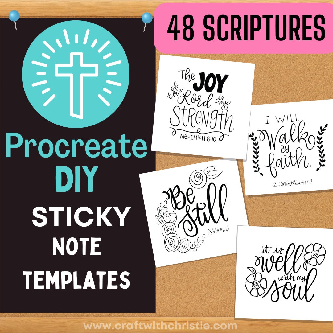 DIY Printable Sticky Note Scripture Notes Template Bible Verses ...
