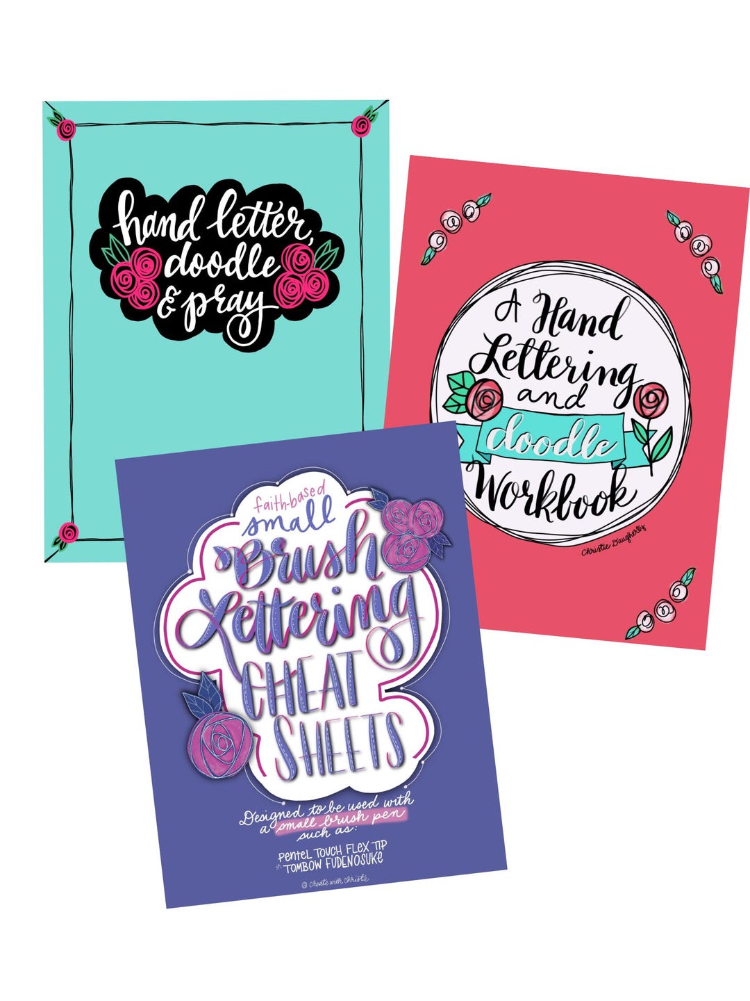 Calligraphy Traceable Workbooks Hand Lettering BUNDLE- 3 Faith Based ...