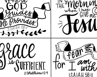 Printable Scripture Cards Bible Verse Coloring Blank Note - Etsy Canada