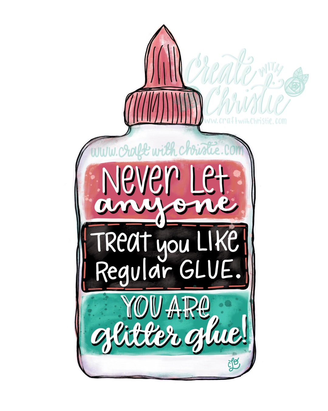Downloadable PDF Crafter Maker Glitter Glue Quote Digital Artist ...