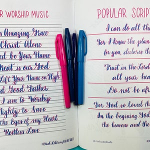 Bundle Cheat Sheet Hand Lettering Workbook With Brush Pen Free Shipping ...