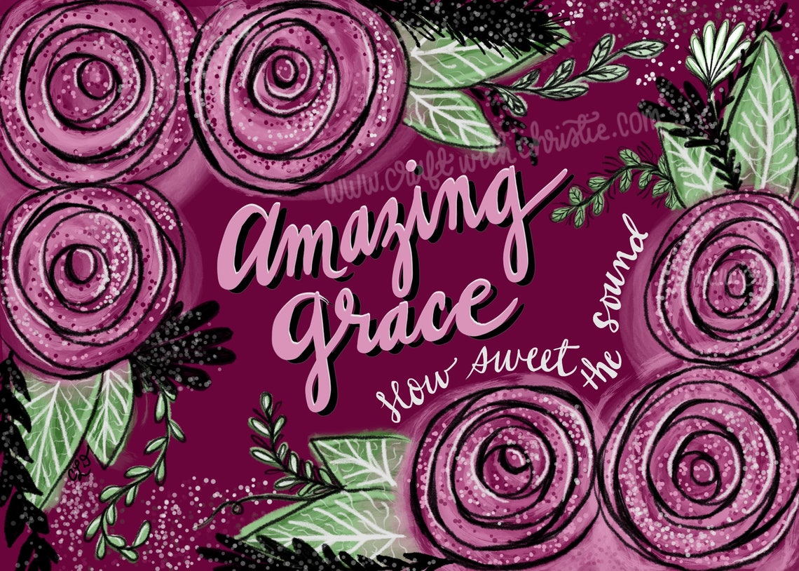 Downloadable PDF Amazing Grace Digital Art Printable bible | Etsy