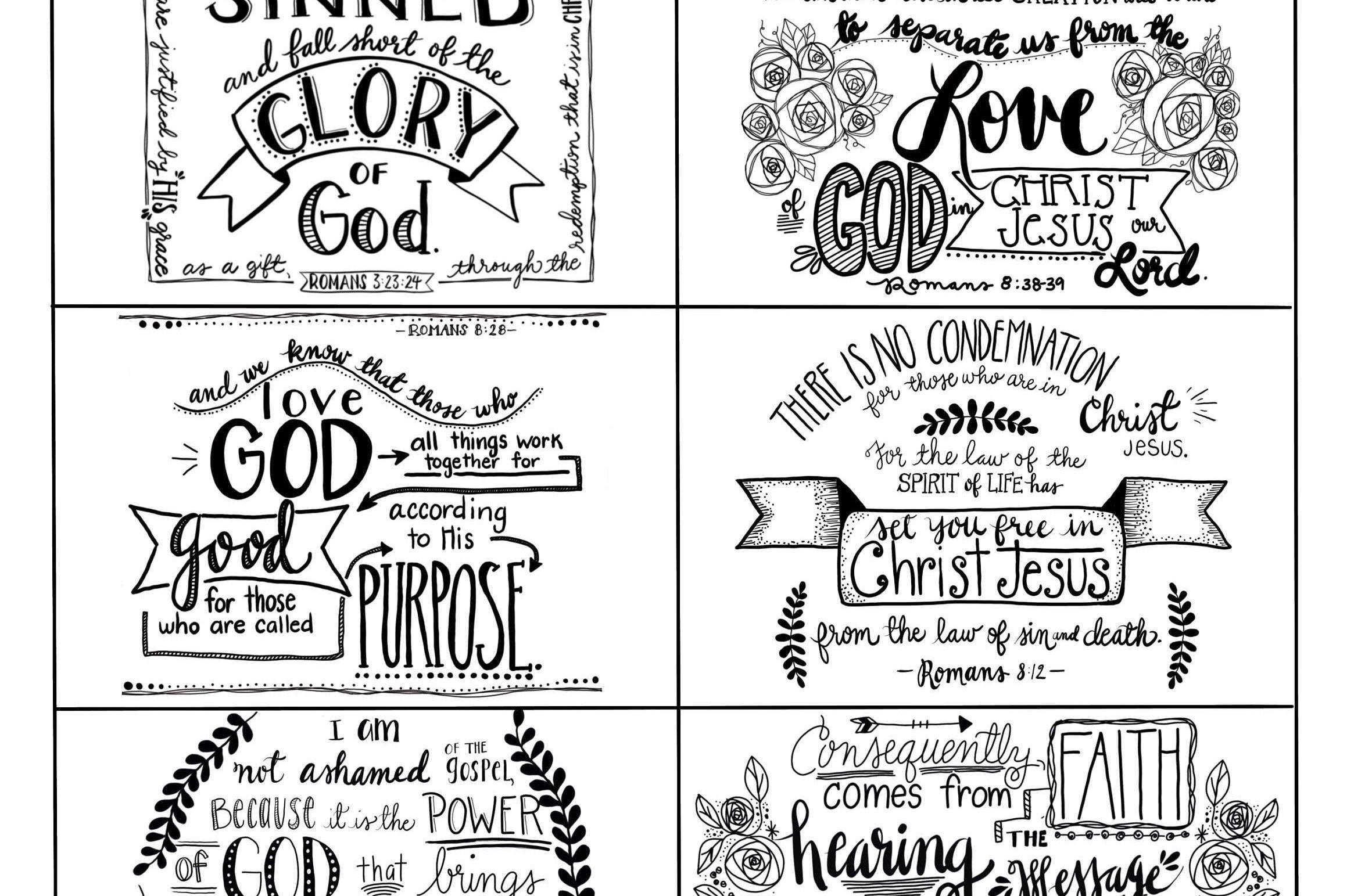 Romans Printable Black and White Scripture Cards | Etsy Canada