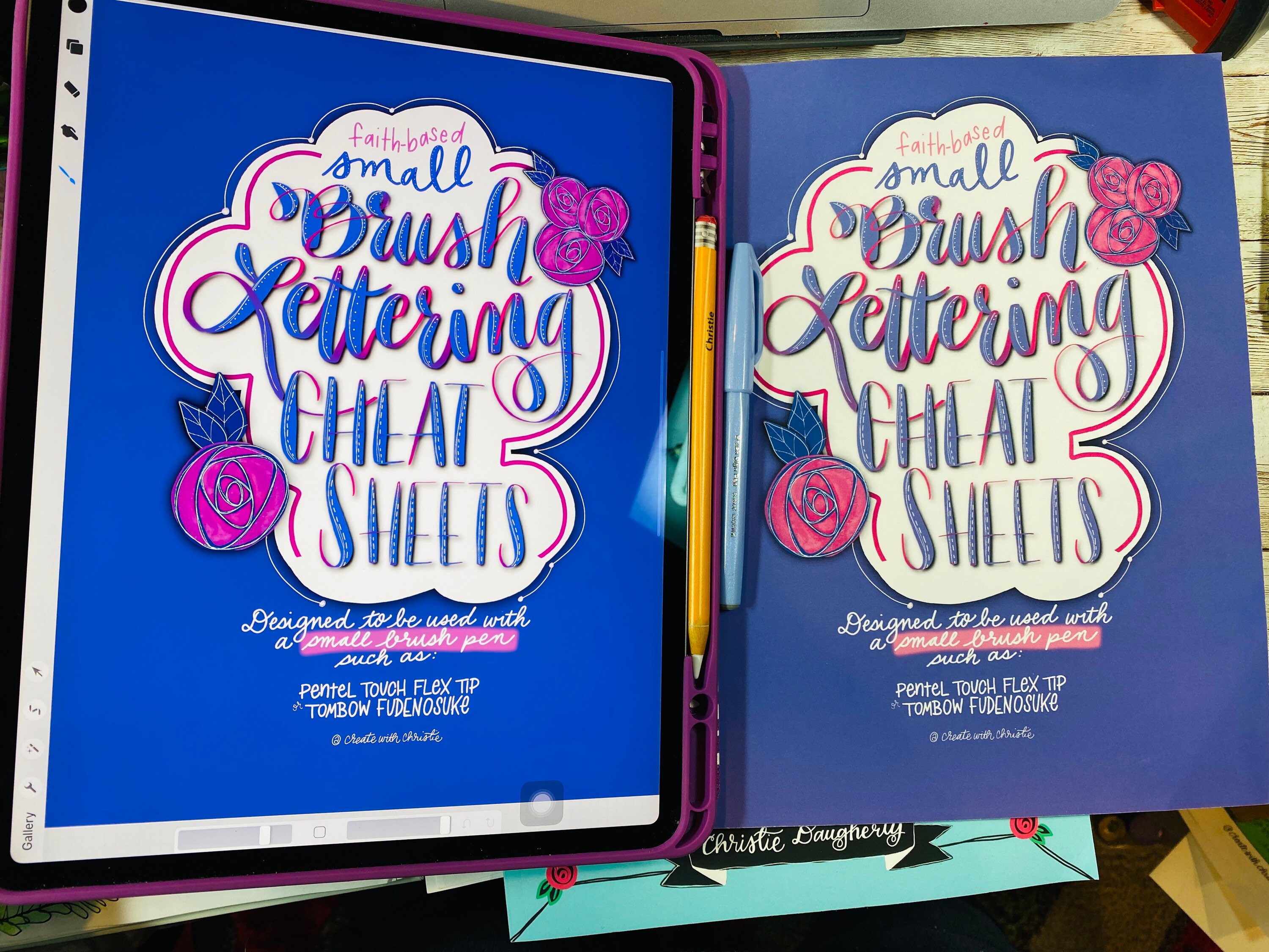 Bundle Cheat Sheet Hand Lettering Workbook With Brush Pen Free - Etsy
