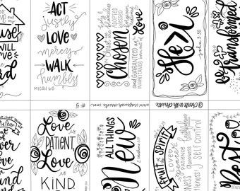 Printable Scripture Cards Bible Verse Coloring Blank Note - Etsy Canada