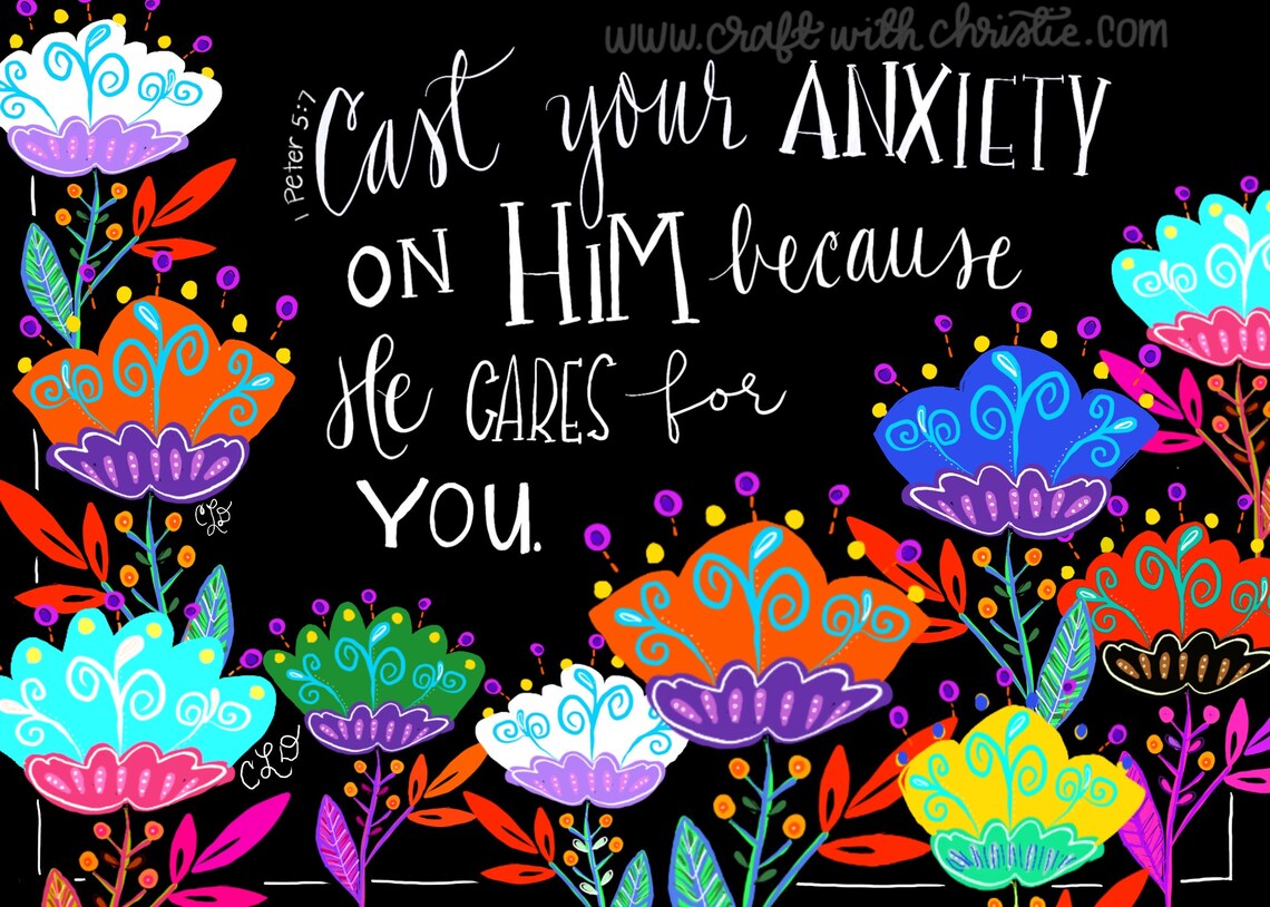 Downloadable PDF Cast Your Anxiety on Him Digital Art | Etsy