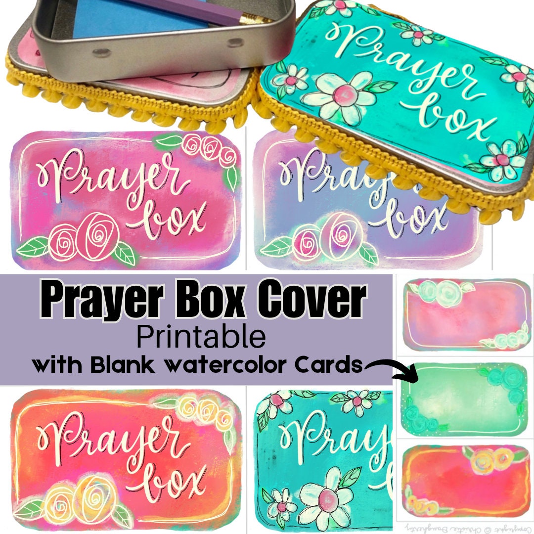 Prayer Box Cover Printable: Floral Hand Lettered Design (PDF) - Etsy