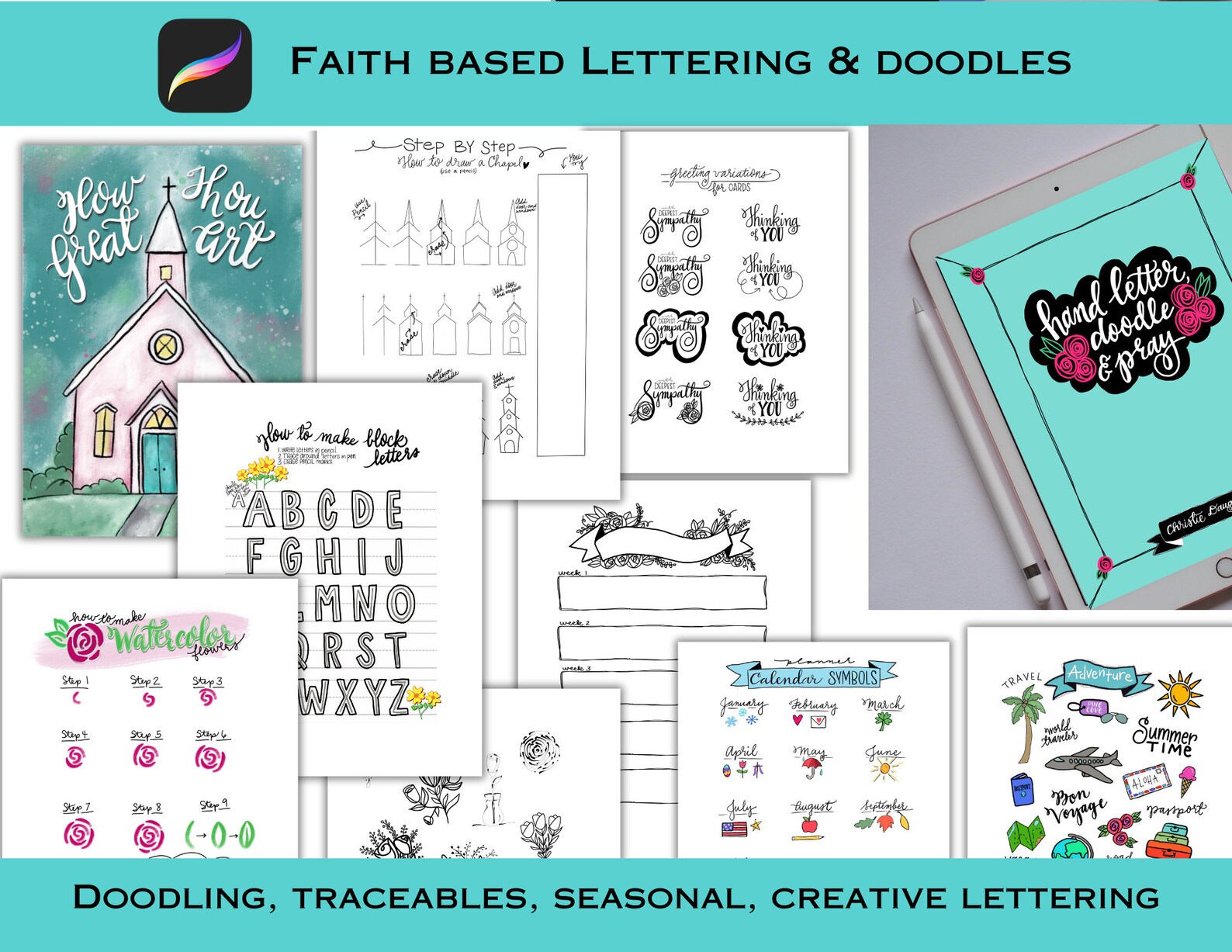 Ebook Hand Letter Doodle & Pray - Tracers - Drills - Doodles - How to ...